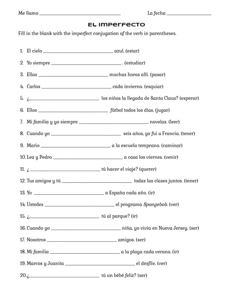 Elimperfectopractice 1 | PDF
