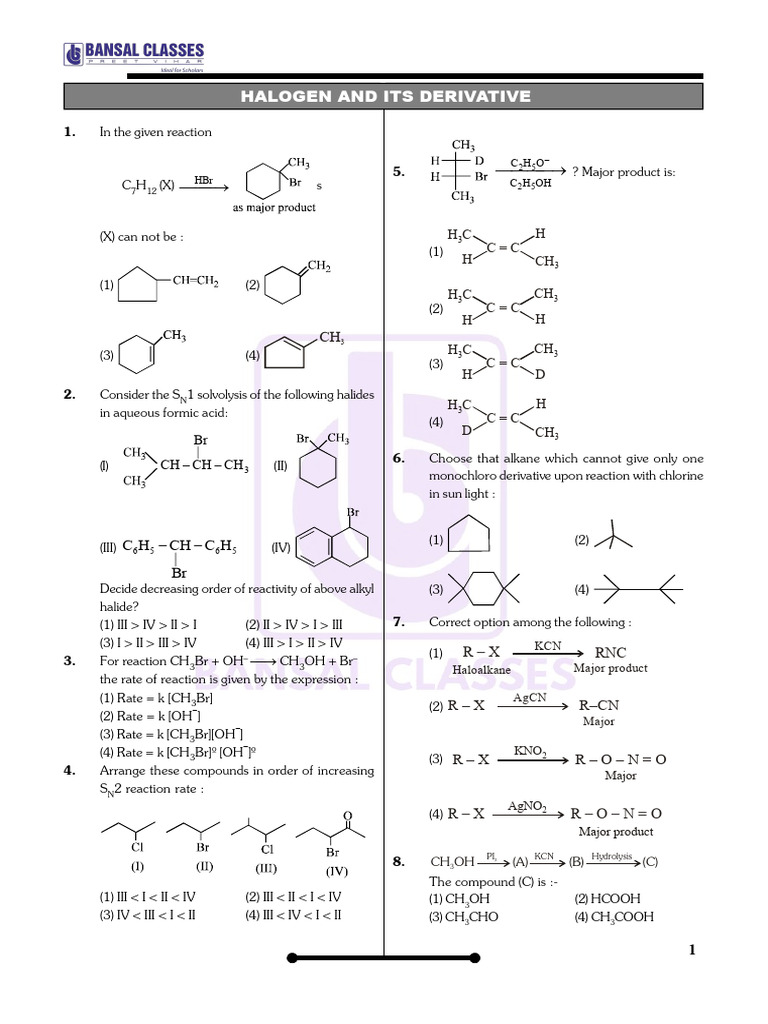 Halogen Compounds: Reactions & Products | PDF | Chlorine | Chemistry