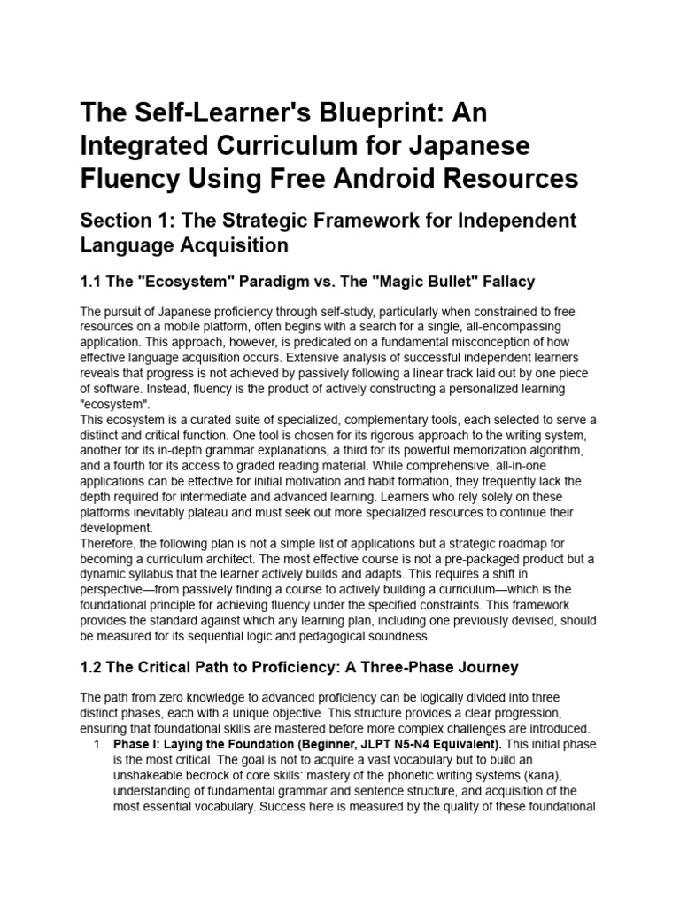 Learning Japanese - A Sequential Plan | PDF | Japanese Language ...