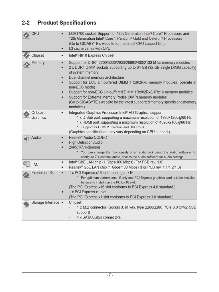 MB Manual h610m-h-ddr4 1001 e 230213 | PDF | Usb | Computer Hardware
