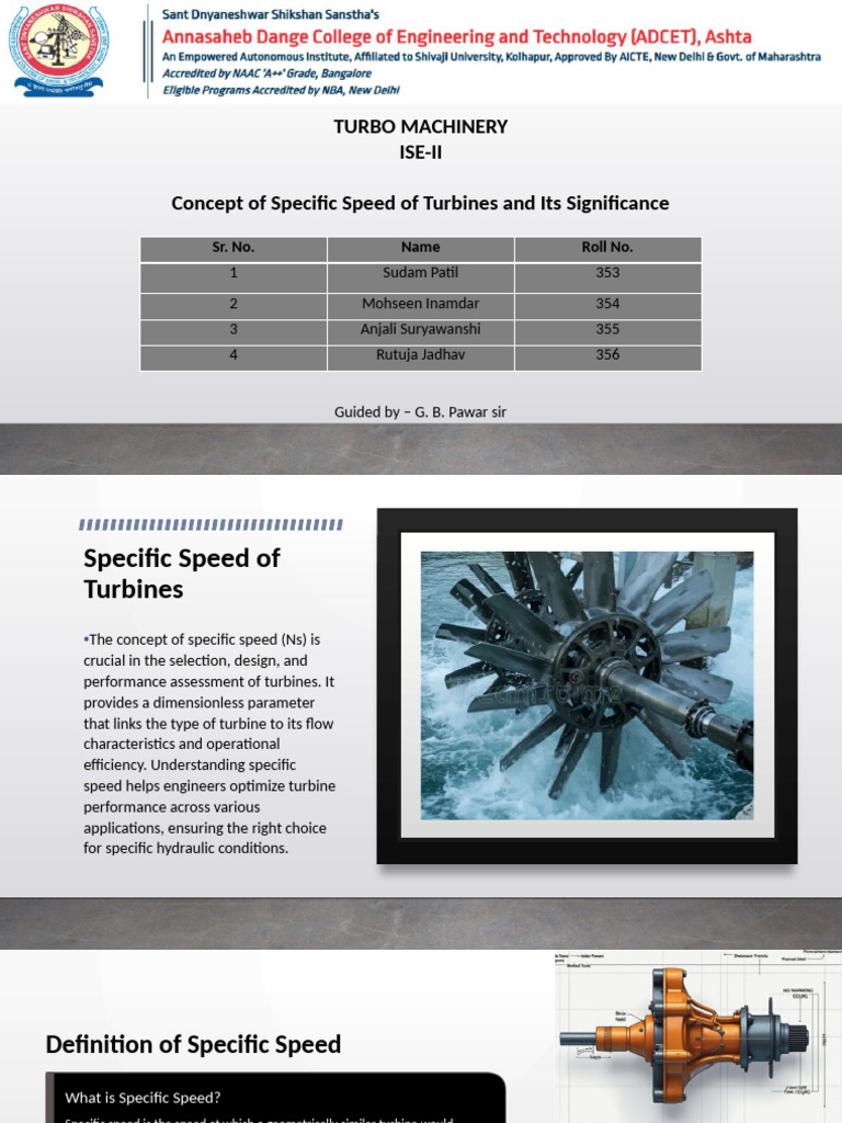 Specific Speed of Turbines Explained | PDF | Turbine | Chemical Engineering