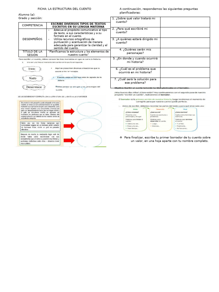 Estructura y Elementos del Cuento | PDF