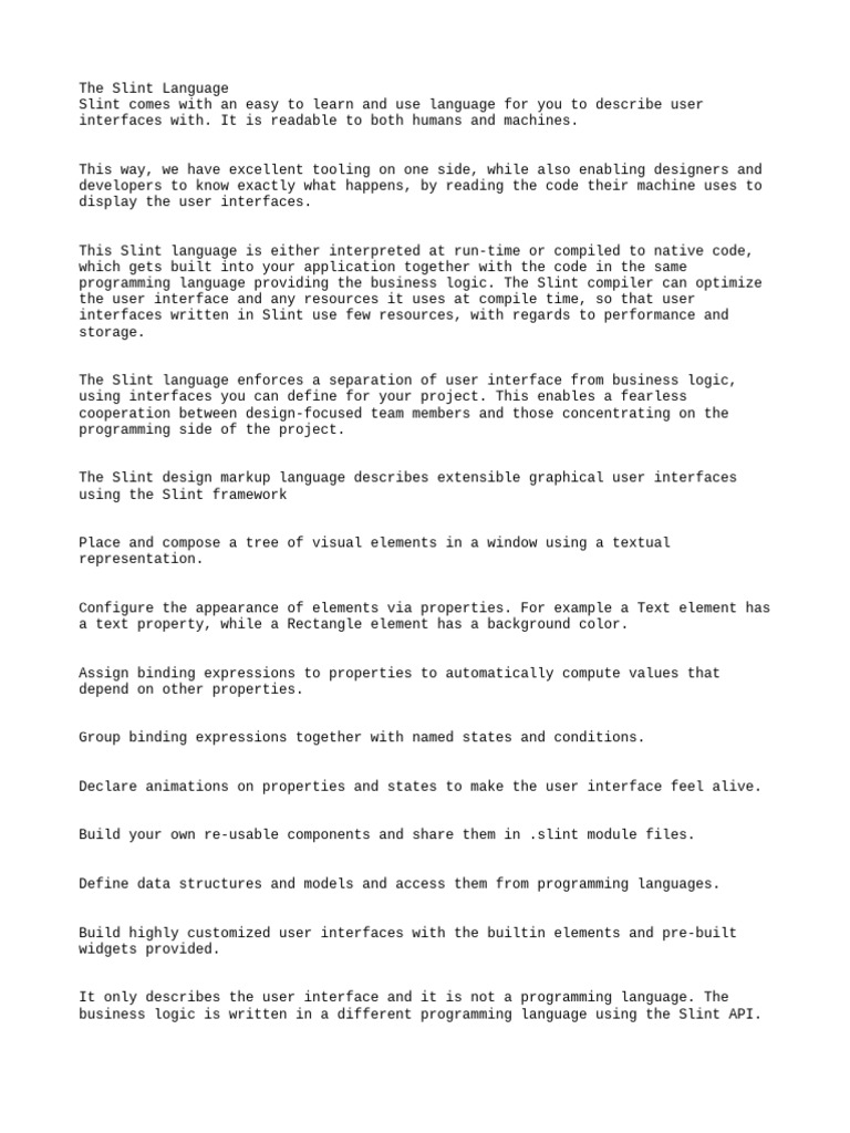 Introduction to Slint Language for UI Design | PDF | Programming ...