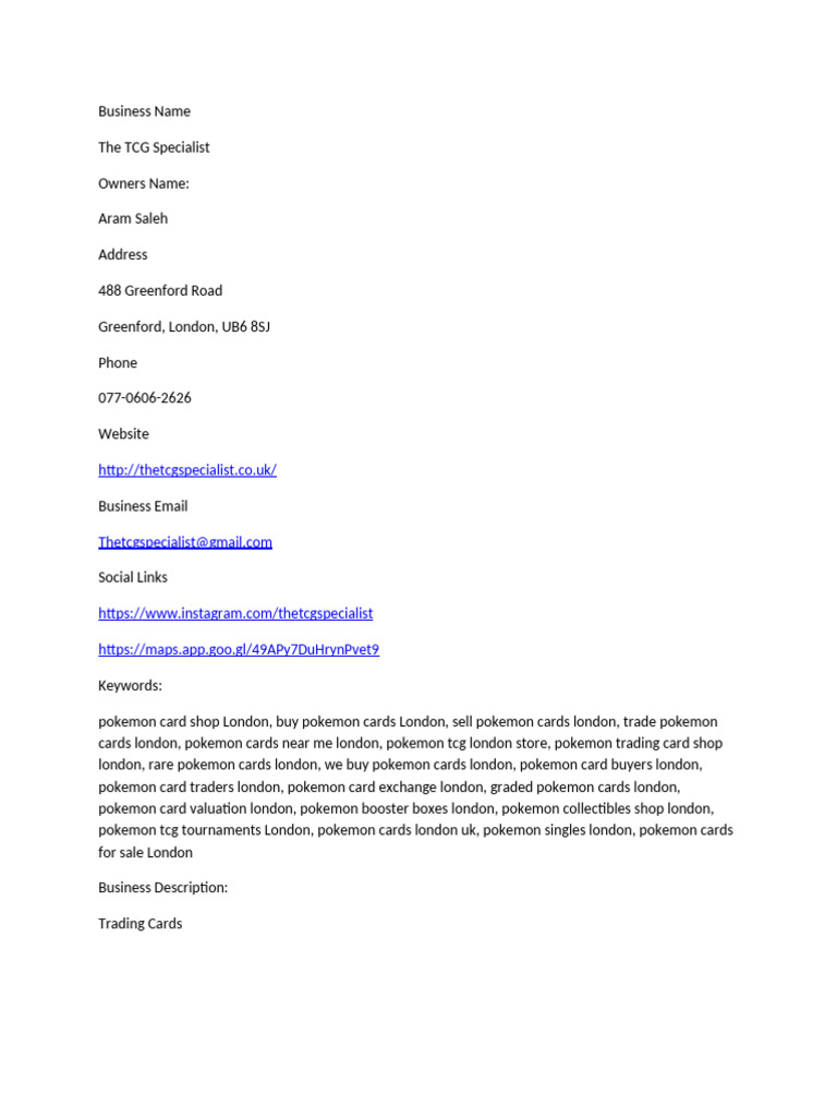 The TCG Specialist | PDF