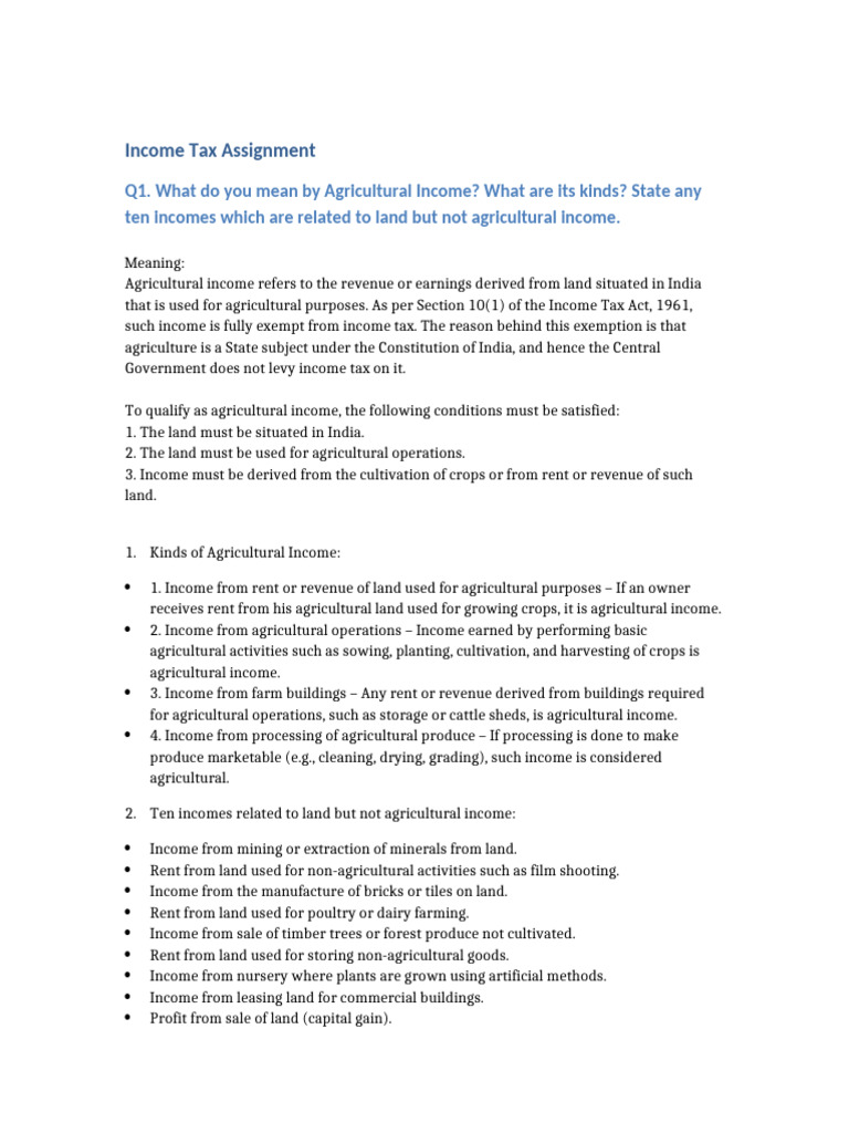 Understanding Agricultural Income and Tax Deductions | PDF | Tax ...