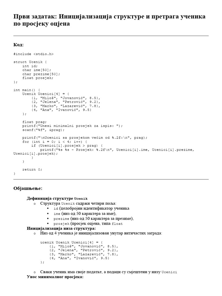 Inicijalizacija Struktura I Struktura U Strukturi | PDF