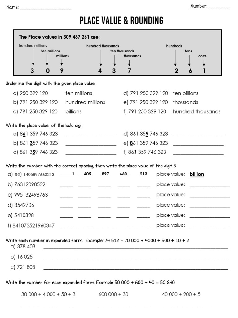 Place Value and Rounding Guide | PDF | Notation | Computer Science