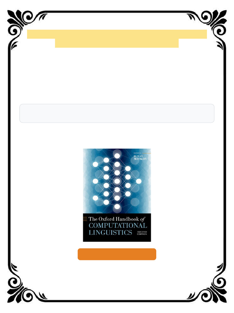The Oxford Handbook of Computational Linguistics 2nd Edition Ruslan ...