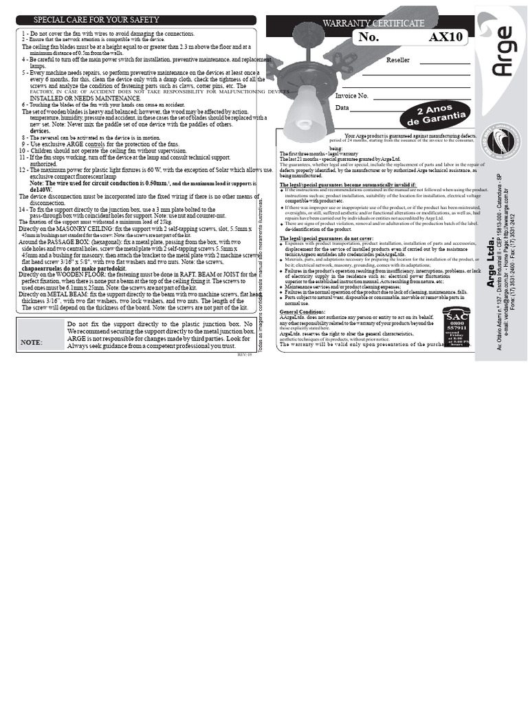 Fan Manual | PDF | Mains Electricity | Electrical Connector