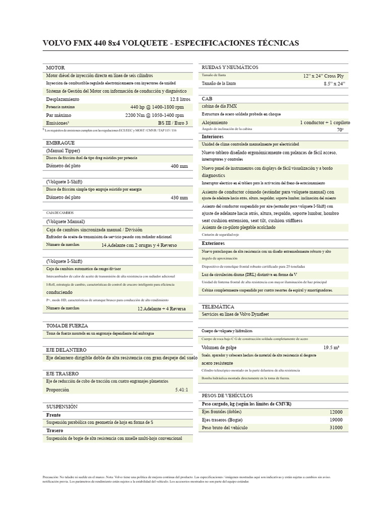 VOLVO - CAMIONES - Volvo FMX - 3 PDF | PDF | Transmisión manual | Eje
