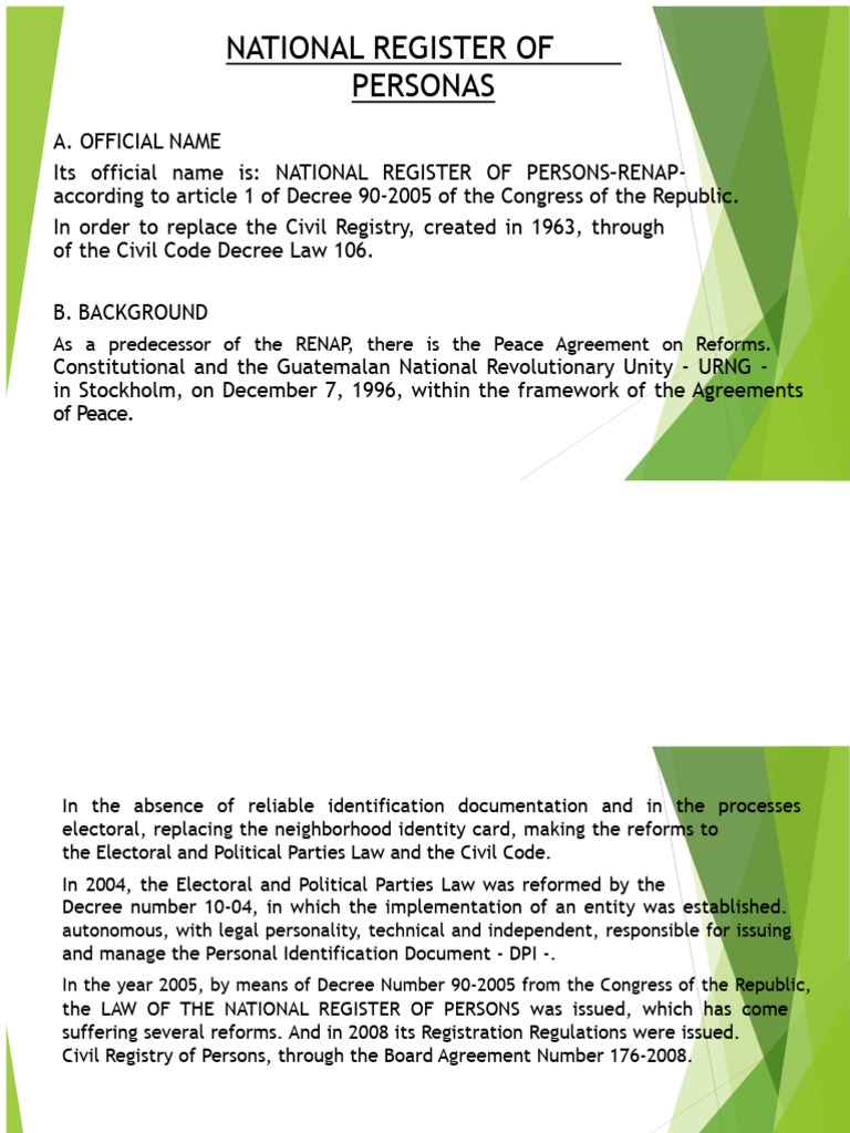 National Register of Persons Overview | PDF | Identity Document ...