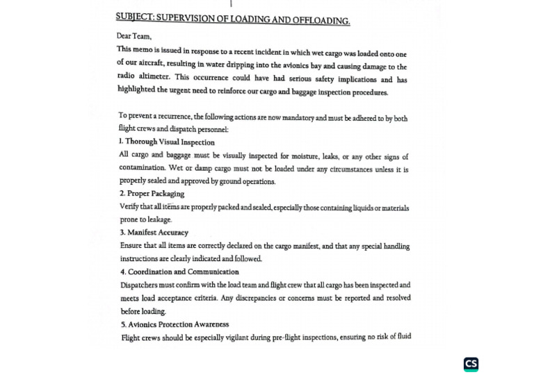 Loading and Offloading Aircraft | PDF