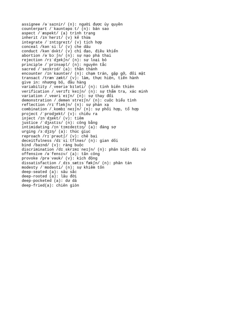 Vocabs Unit 1 | PDF