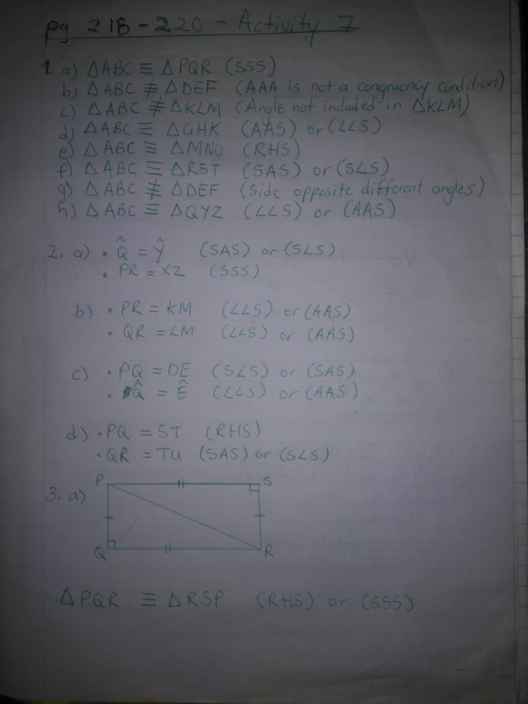 Grade 8 Congruency Solutions | PDF