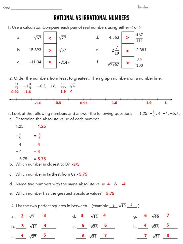 Rational and Irrational Numbers Guide | PDF | Numbers | Real Number