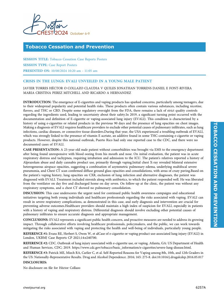 evali | PDF | Human Diseases And Disorders | Medicine