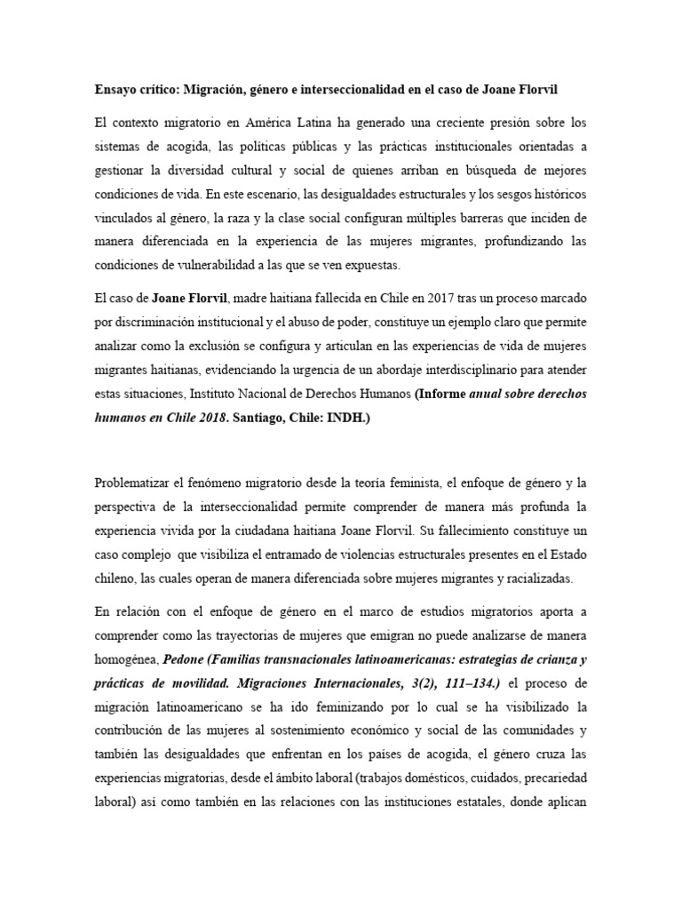 Migración y género: el caso Joane Florvil | PDF | Interseccionalidad ...