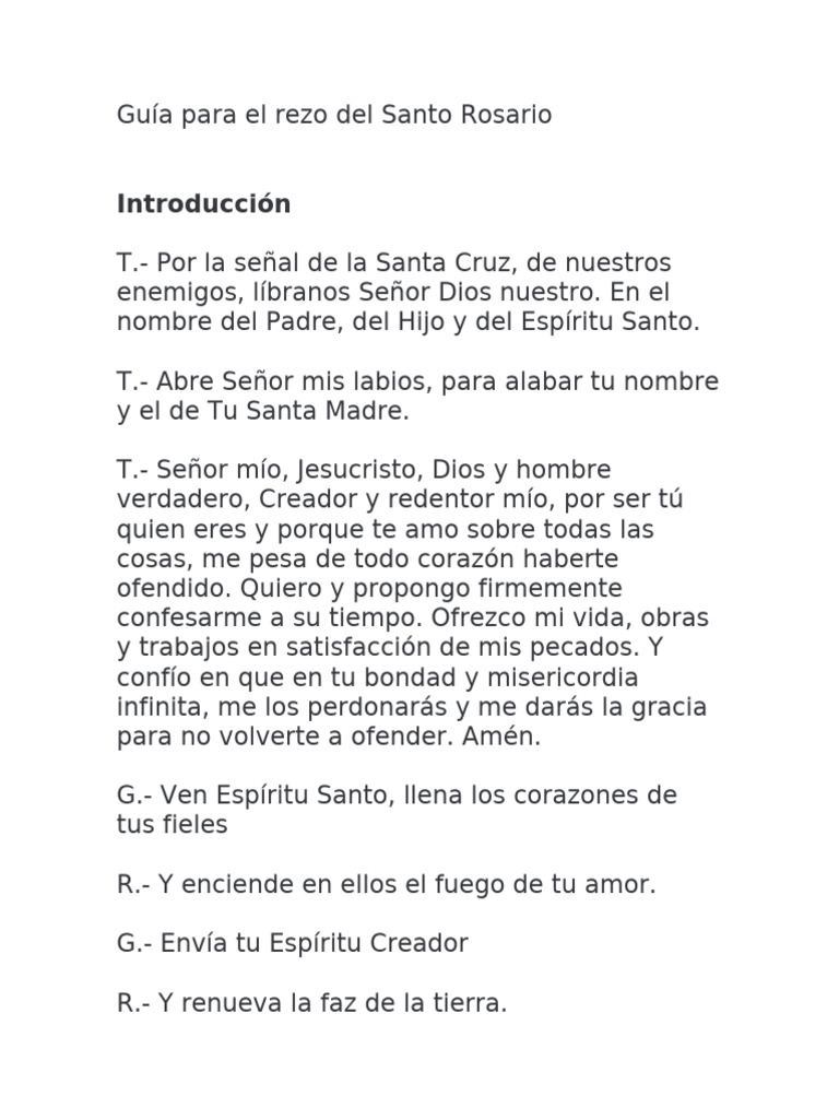 Guía para El Rezo Del Santo Rosario | PDF | María, madre de Jesús | Oración