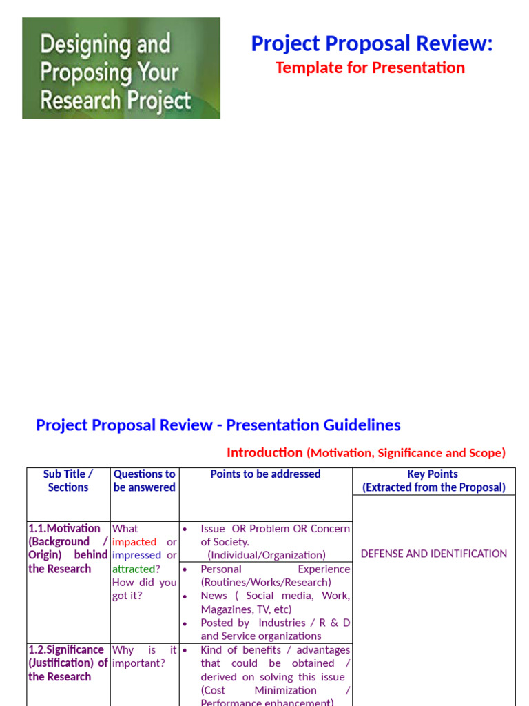 Project Proposal Review Guidelines | PDF | Methodology | Statistics