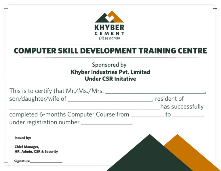 Certificate of Completion for Computer Course | PDF