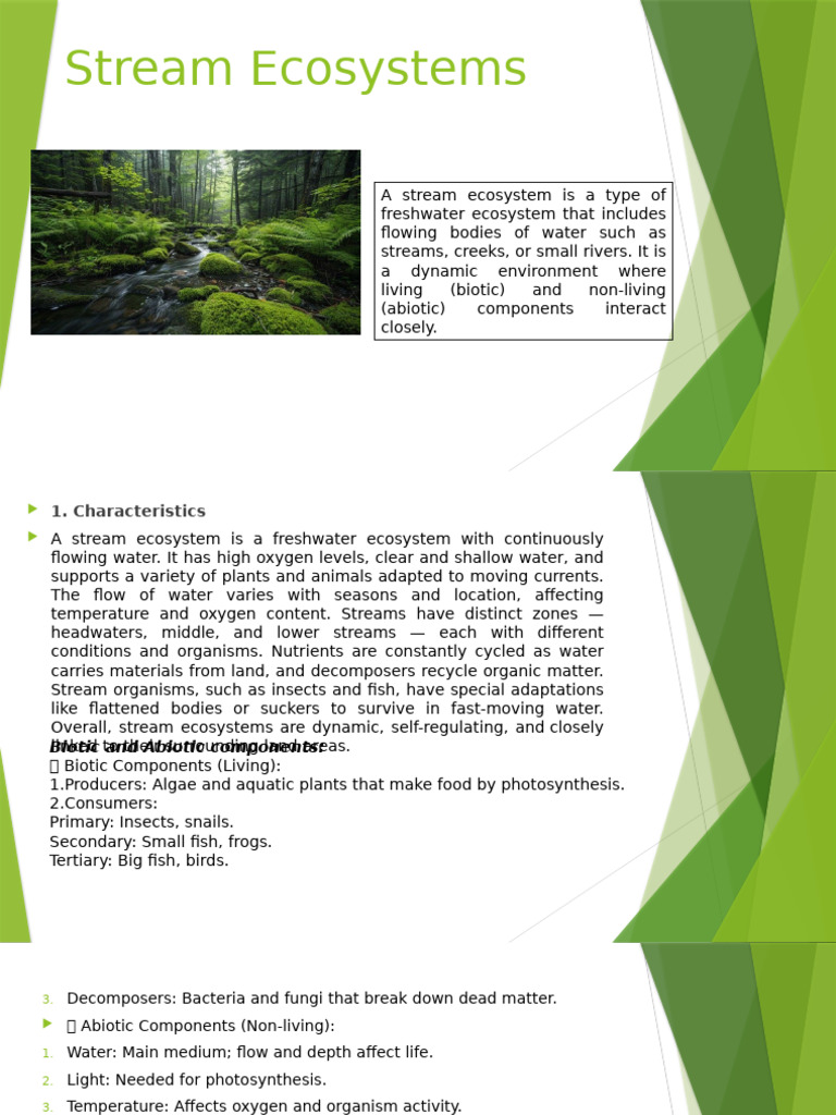Stream Ecosystem Characteristics & Importance | PDF | Ecosystem ...