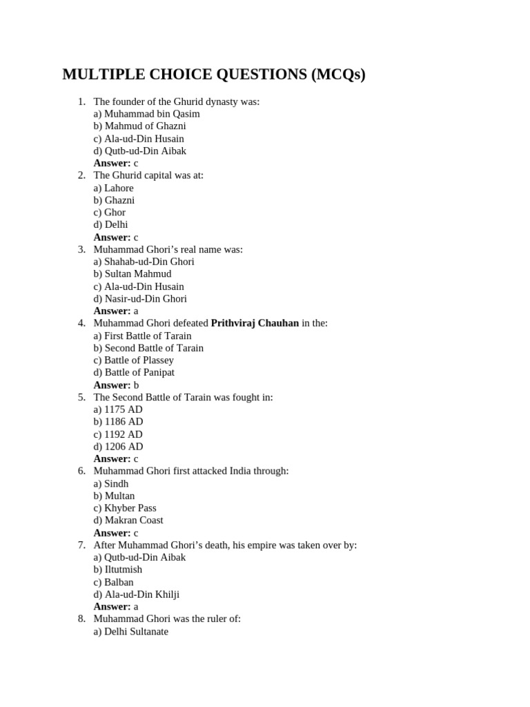Multiple Choice Questions Chapter 3 | PDF