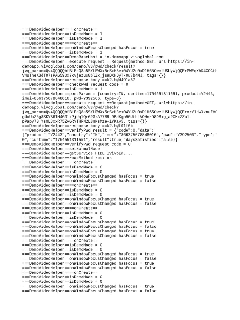 Demo Video Helper Functionality Log | PDF