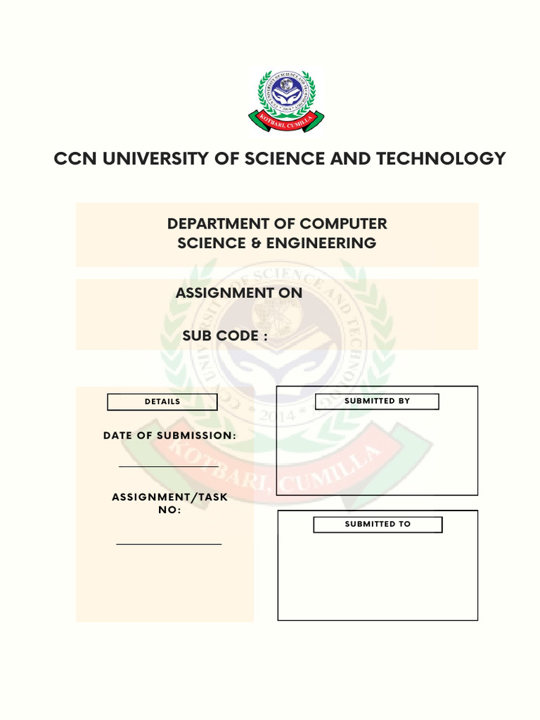 CCN Assignment Cover | PDF