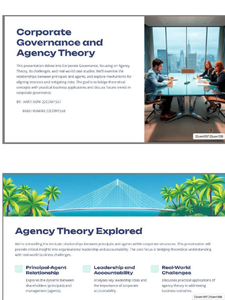 Agency Theory - CG | PDF