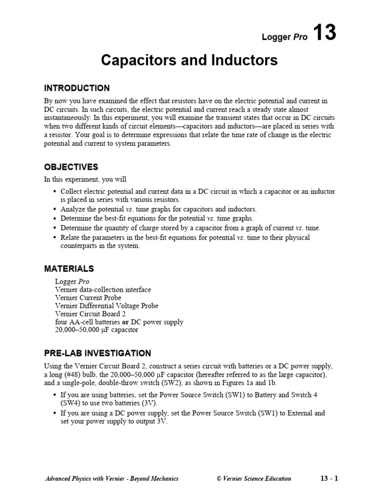 PHYS-ABM 13 Capacitors and Inductors | PDF | Electrical Network | Capacitor