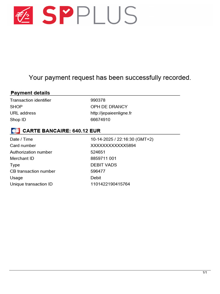 Payment Request Confirmation Details | PDF