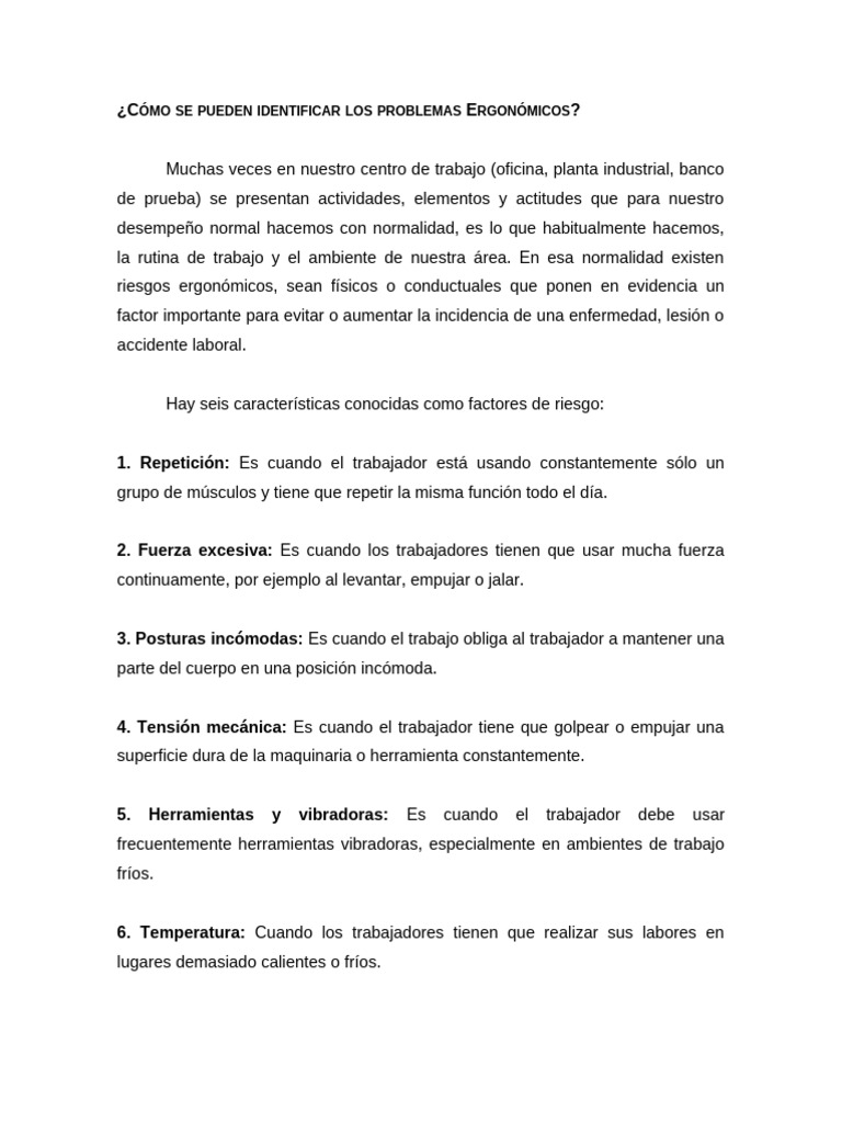 ERGONOMÍA - Lecc 2 | PDF