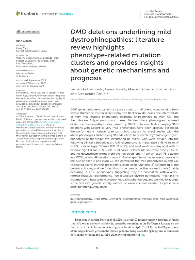 DMD Deletions and Mild Dystrophinopathies | PDF | Intron | Rna Splicing