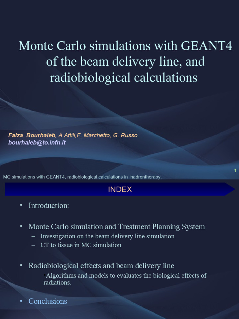 Geant4 - Radiobiological Calculations | PDF | Radiobiology | Simulation