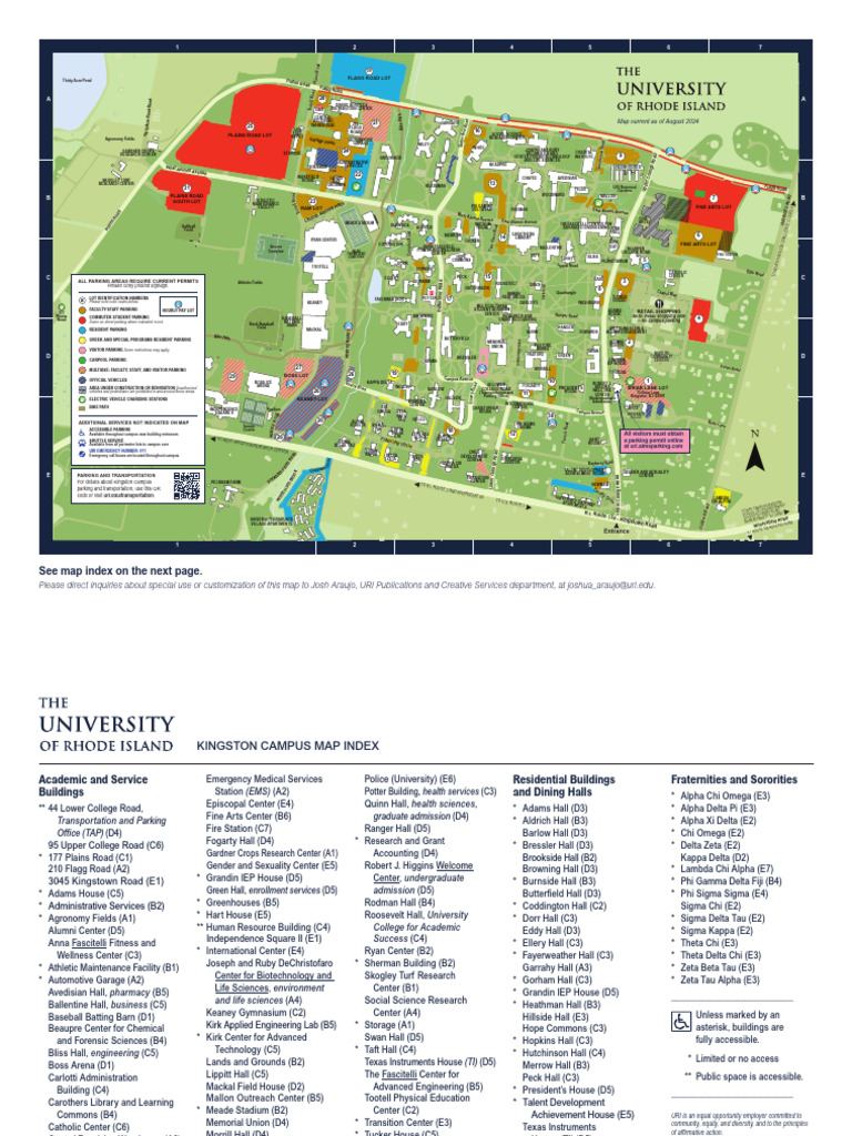 URI Kingston Campus Parking Map | PDF
