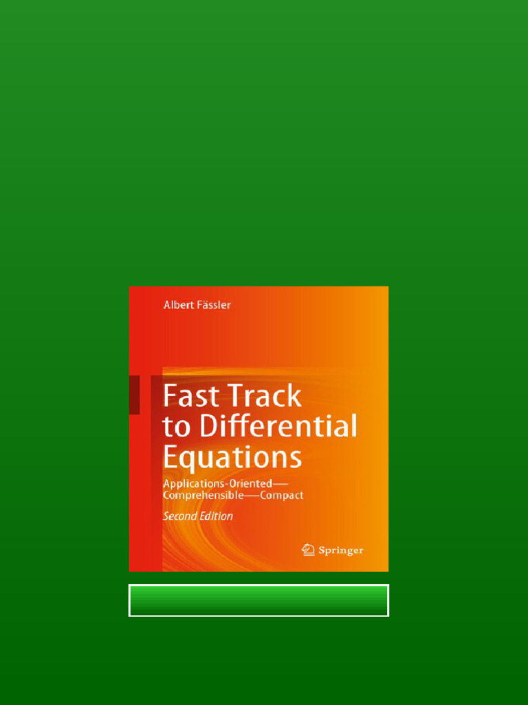 Fast Track To Differential Equations ...