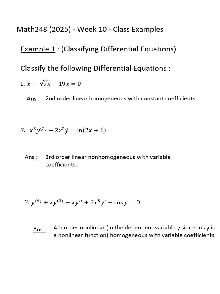 Classifying Differential Equations | PDF