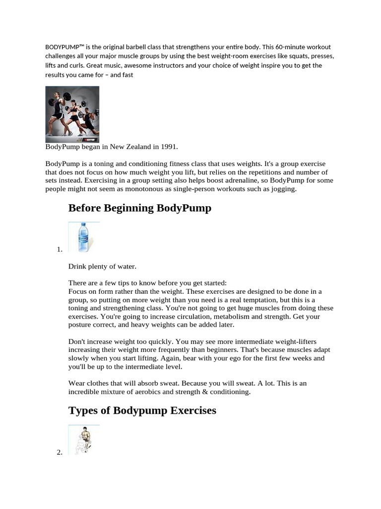 body pump | PDF | Strength Training | Physical Exercise
