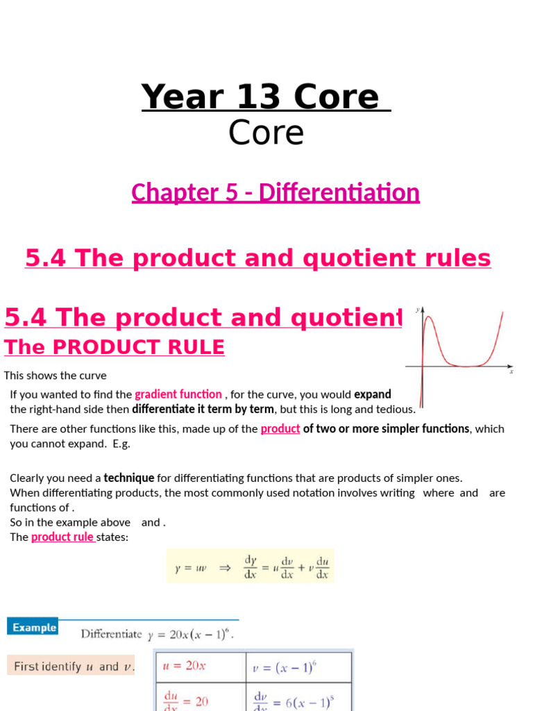 5.4 The Product and Quotient Rules | PDF