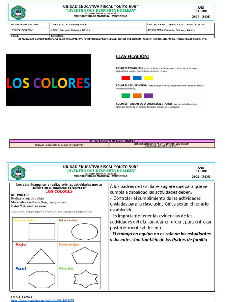 Ficha Pedagogica Actividades Virtuales Eca | PDF