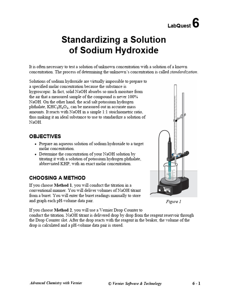 Standardizing Sodium Hydroxide Solutions | PDF | Sodium Hydroxide ...