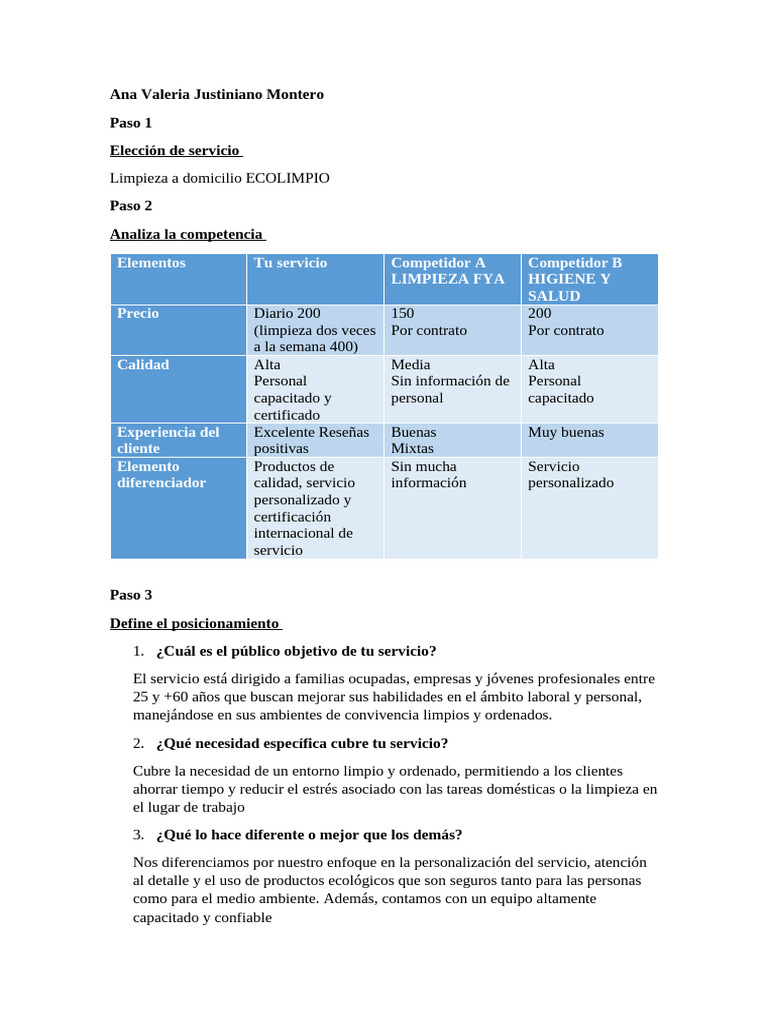 EcoLimpio: Limpieza Ecológica y Personalizada | PDF