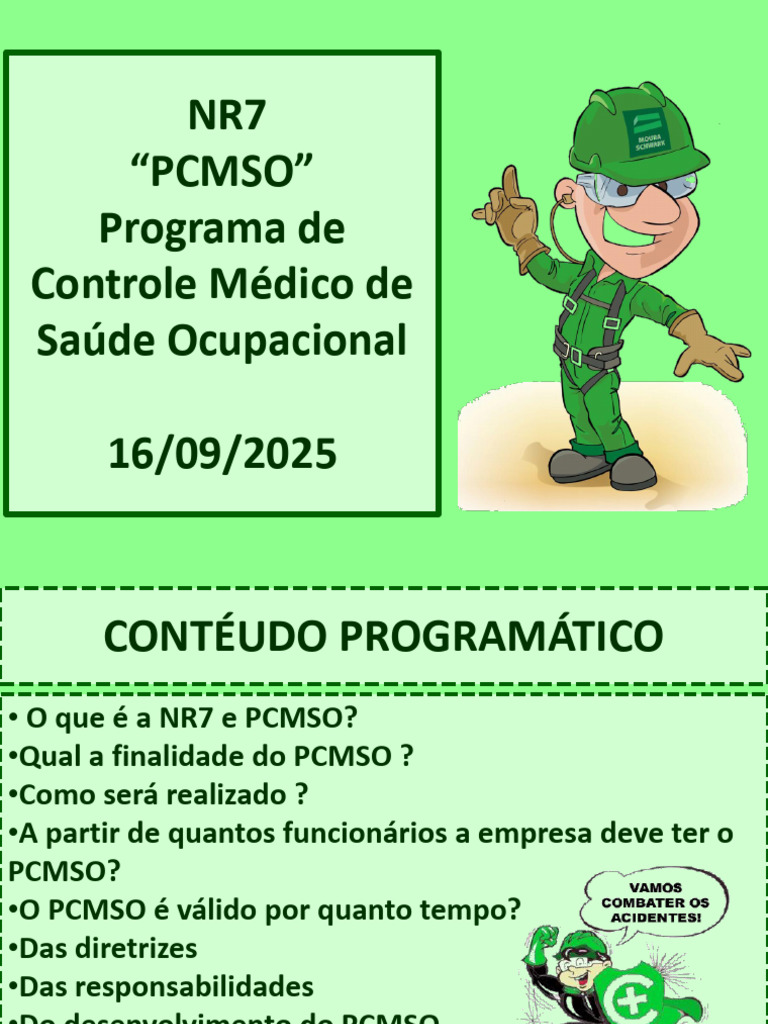 NR7 e PCMSO: Saúde Ocupacional Explicada | PDF