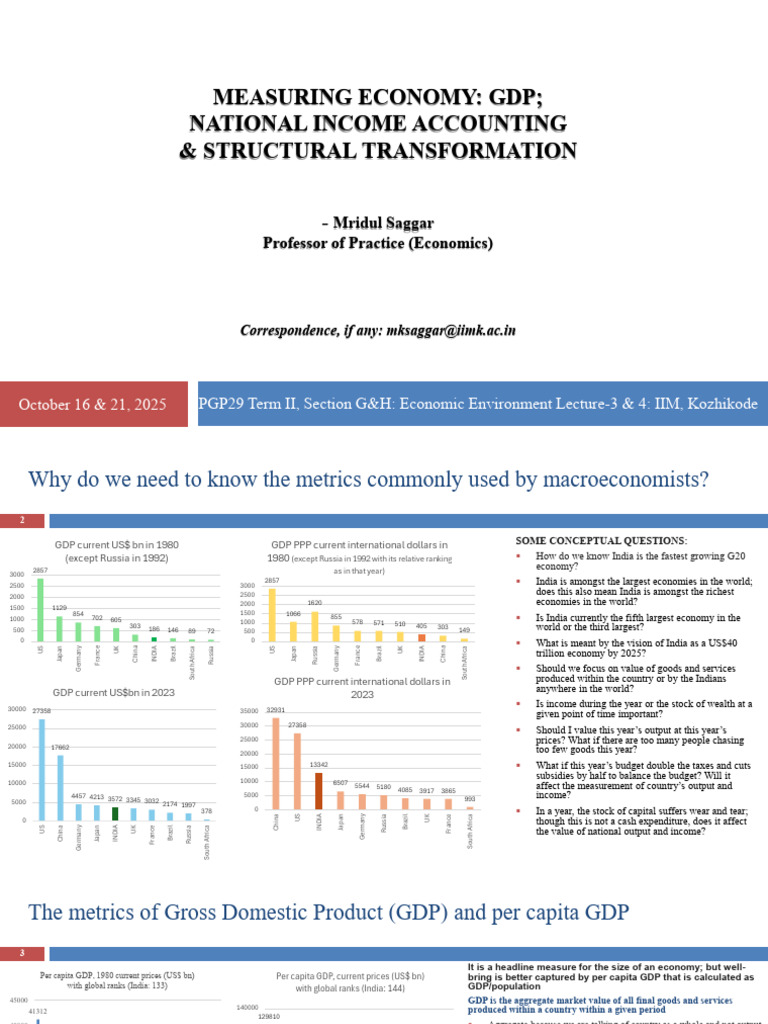 PGP29 T2 EE SecG Measuring Economy GDP NY Accouting 16oct25 | PDF ...