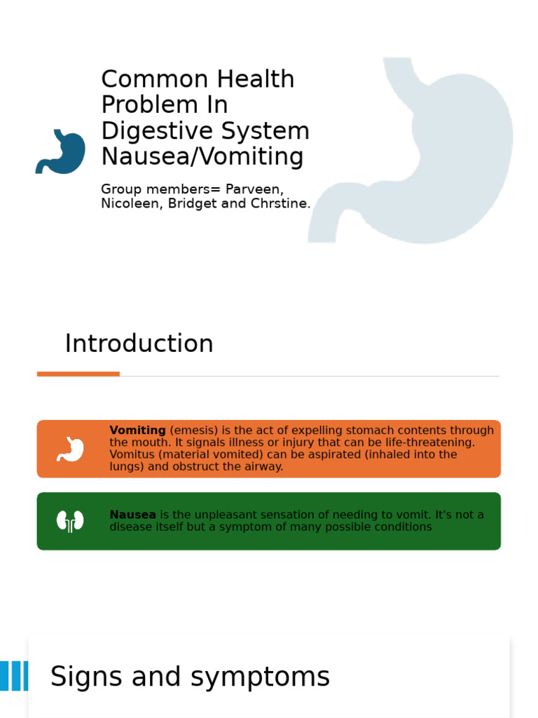 Nausea and Vomiting | PDF | Nausea | Vomiting