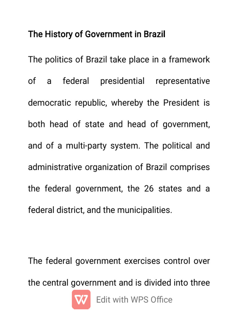 Brazil's Government Structure Explained | PDF | Political Science ...