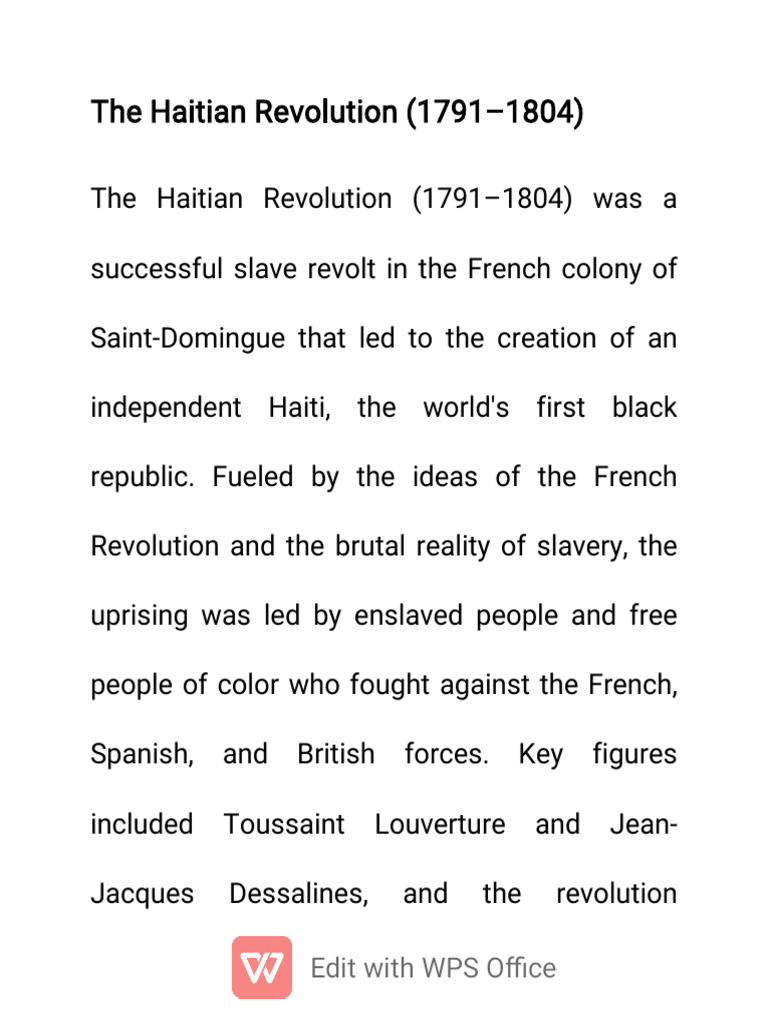 The Haitian Revolution | PDF | Haiti | Slavery