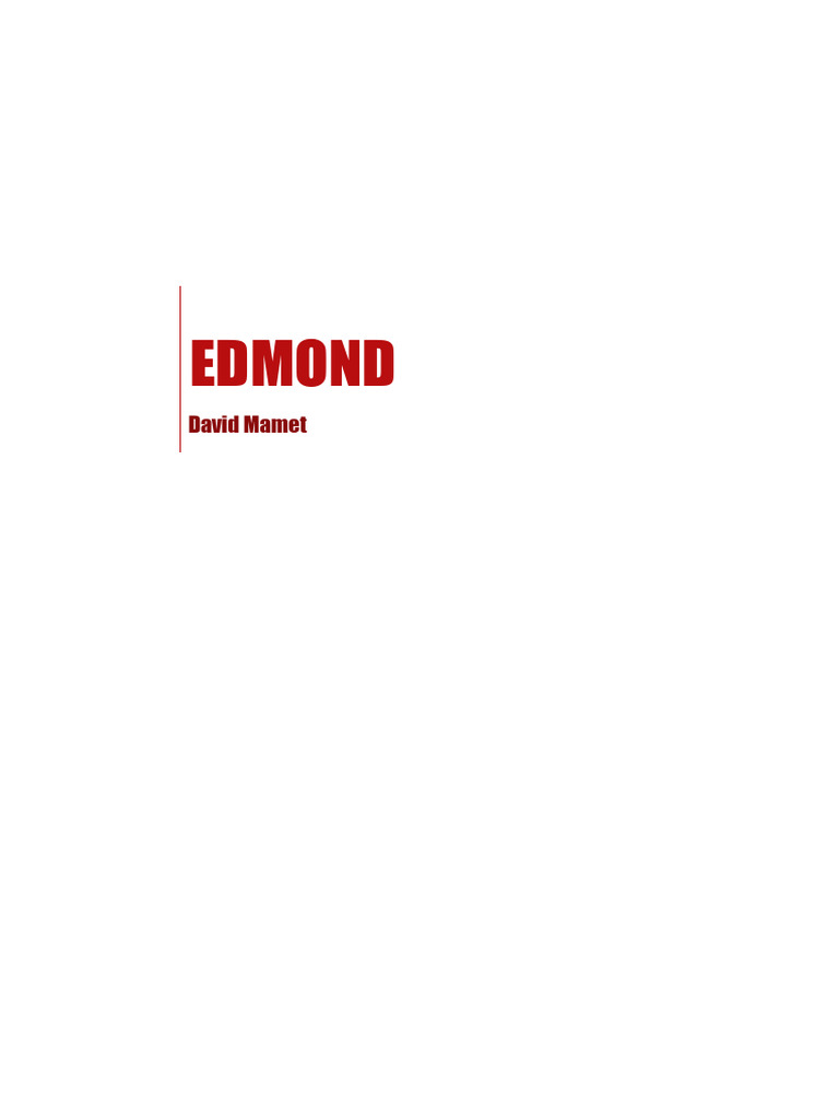 Edmond de David Mamet: Diálogo y Conflicto | PDF