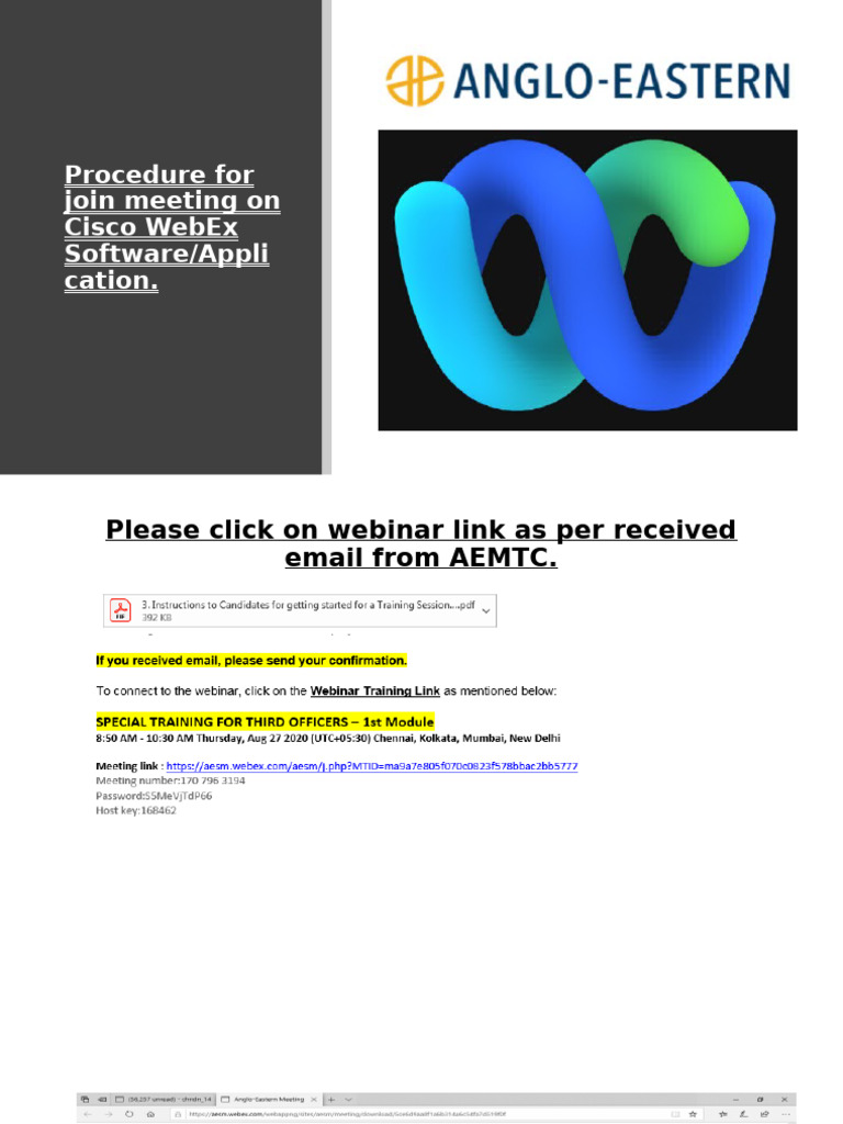 Procedure For Join Meeting On Cisco WebEx SoftwareApplication | PDF