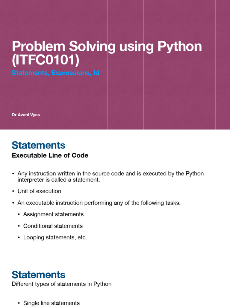 L6 Statements and Expressions | PDF